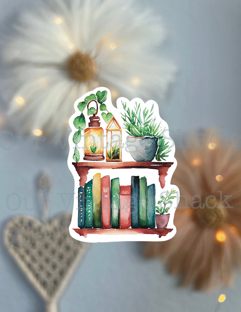 Boho Vintage Bookshelves Vinyl Sticker Sheets Book Lovers - Etsy