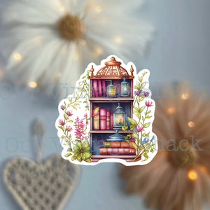 Vintage Boho Book Stack Vinyl Stickers Readers, Book Lovers, Book Nerds ...