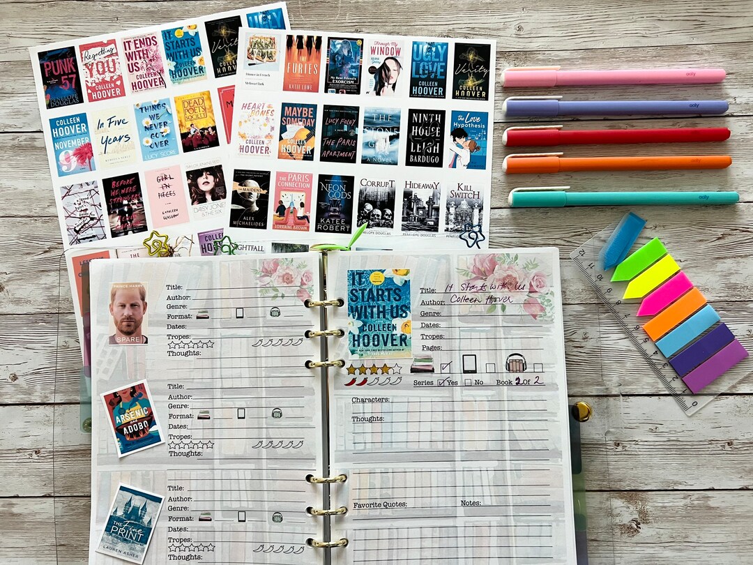 Waterproof, 30 Custom Book Cover Stickers for Book Journals, Reading ...