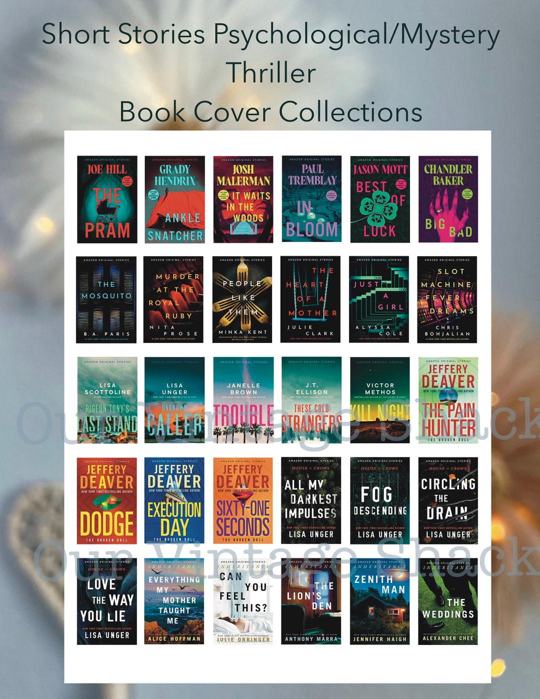 Short Stories Psychological, Mystery Thriller Book Cover Stickers for ...