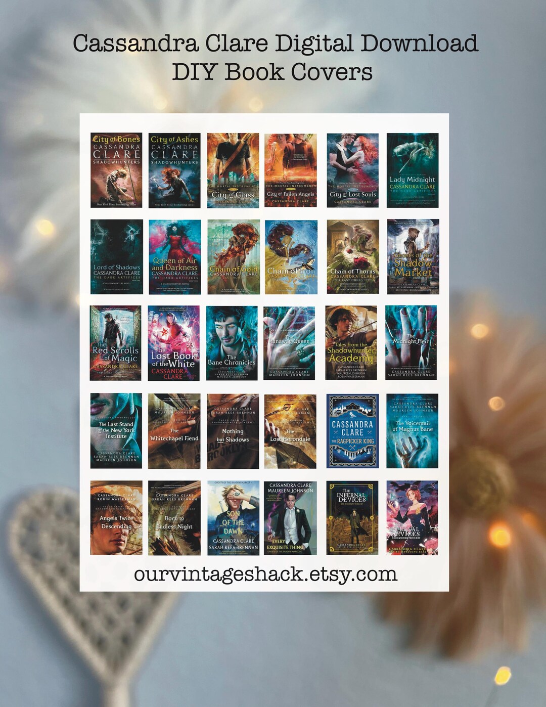 Front Cover Digital Download Cassandra Clare Book Covers - Etsy