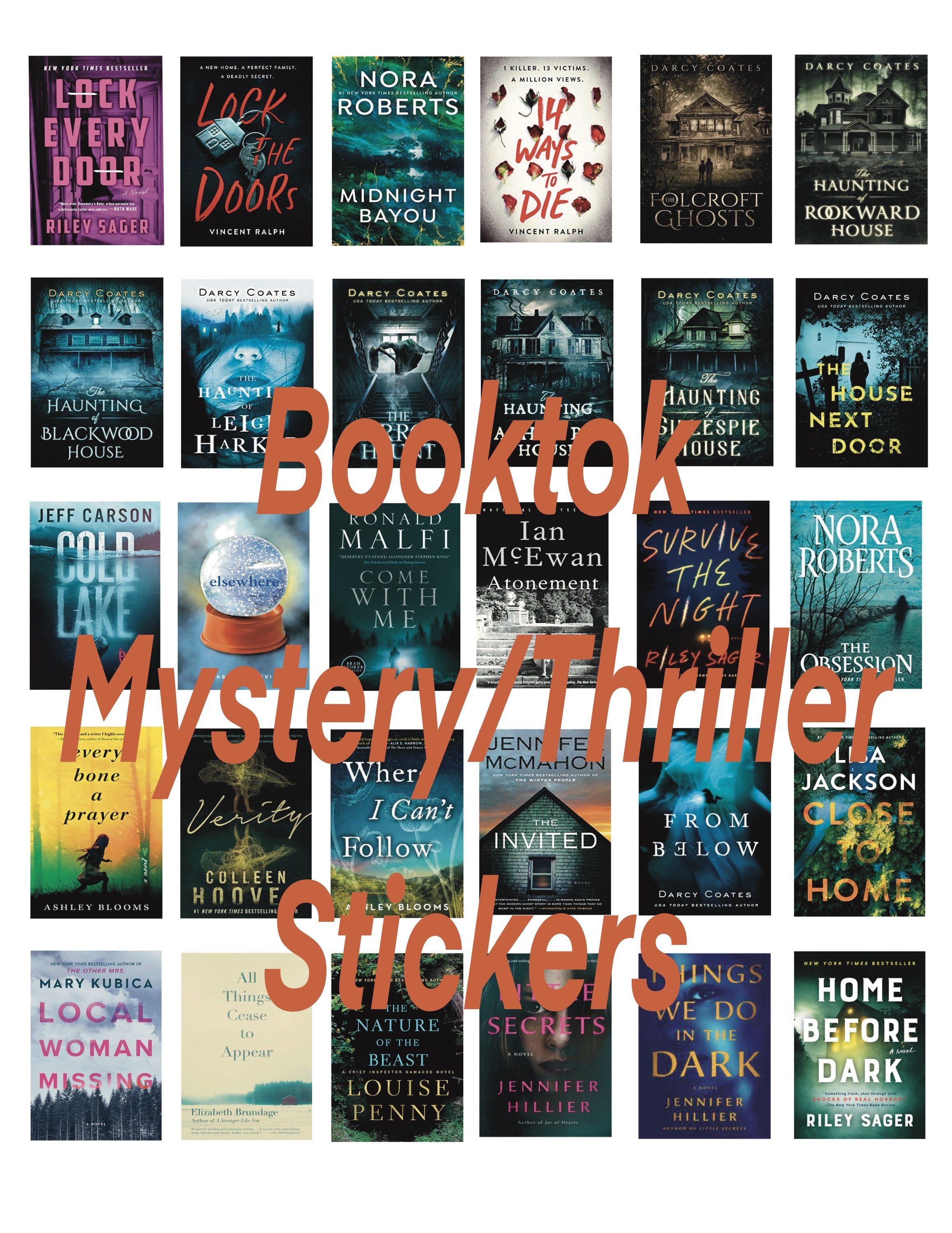 Waterproof Booktok Mystery Thriller Book Cover Stickers for - Etsy UK