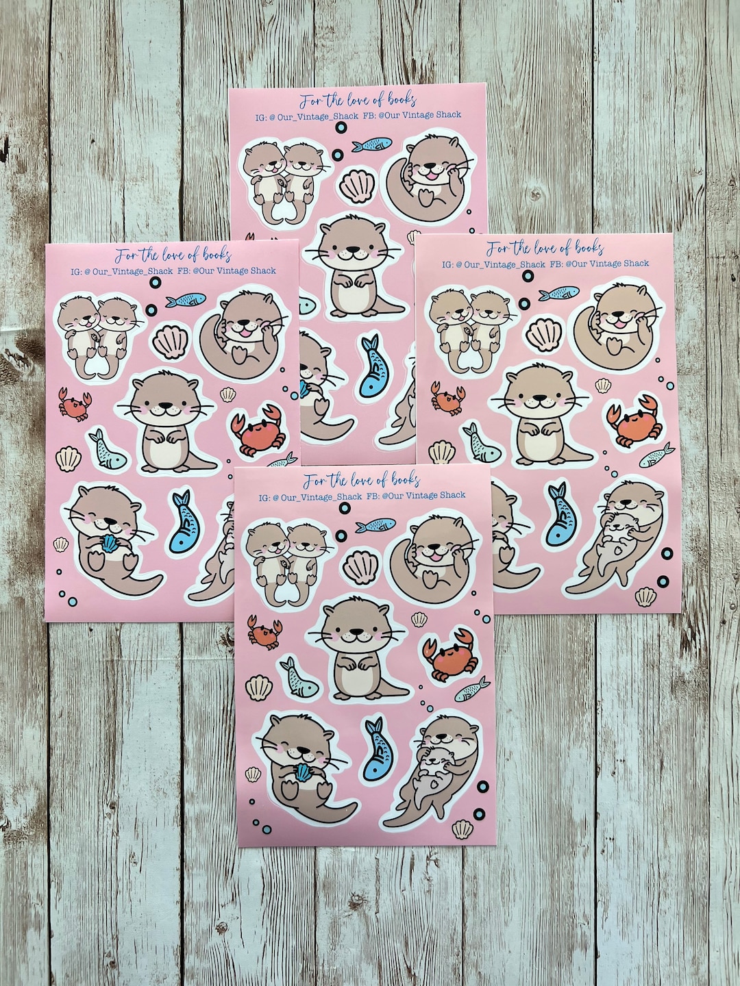 Cute Otter Vinyl Sticker Sheet, Otter Gifts, Monterey Bay, Carmel ...