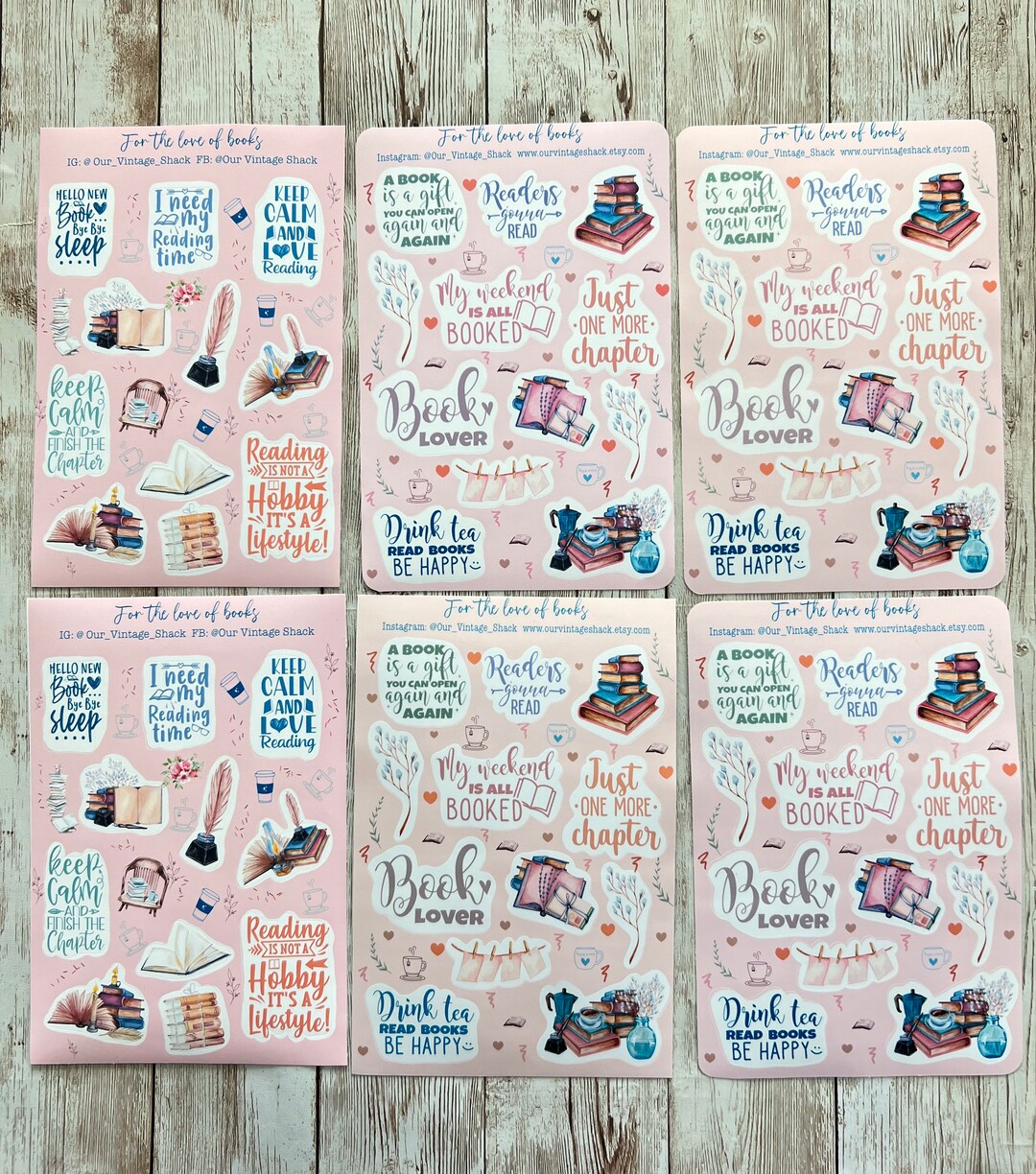 Cute Book Lovers Quotes Vinyl Stickers, Ready to Ship, Stickers for ...
