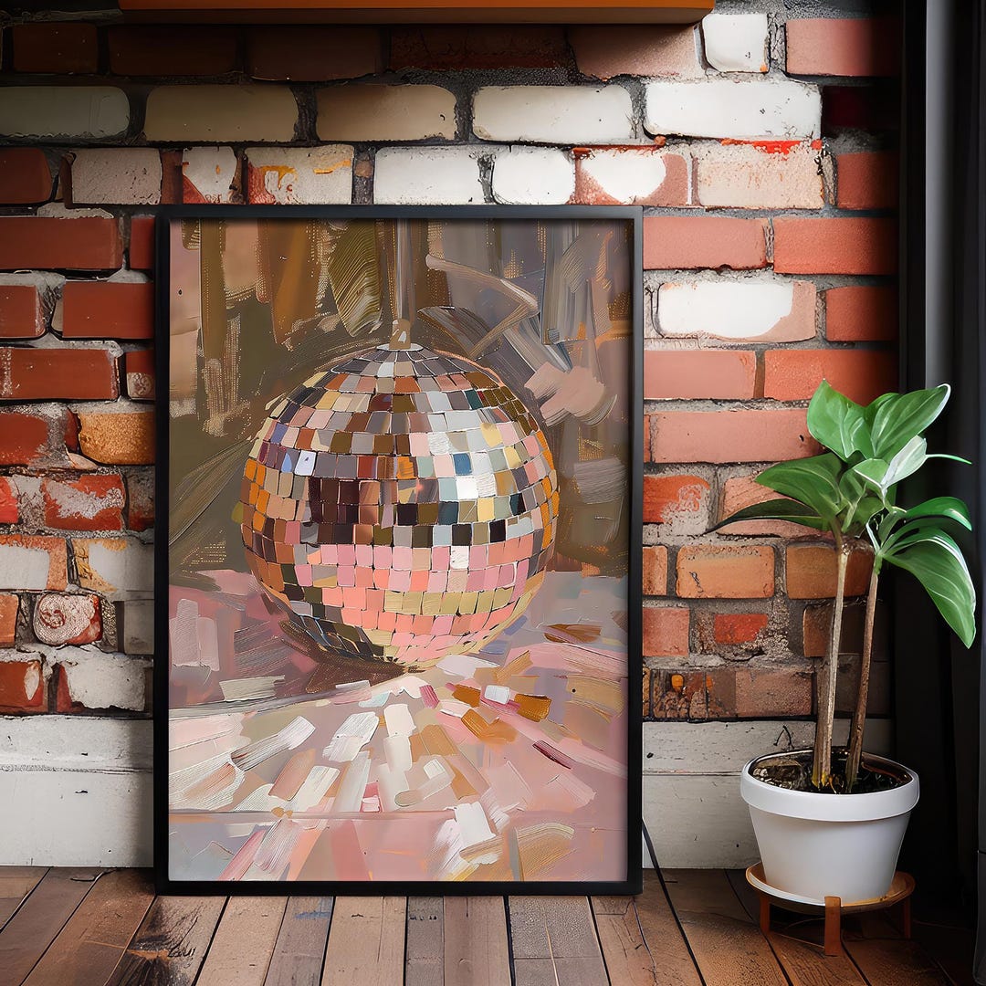 Mirrorball Canvas Print: Hot Pink Disco Ball Decor, Ready to Hang - Etsy