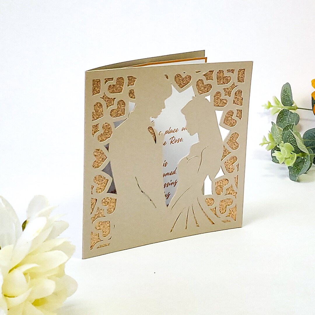 Wedding Invitation Hearts Lace Template 5x5 Card Instant Download-svg ...