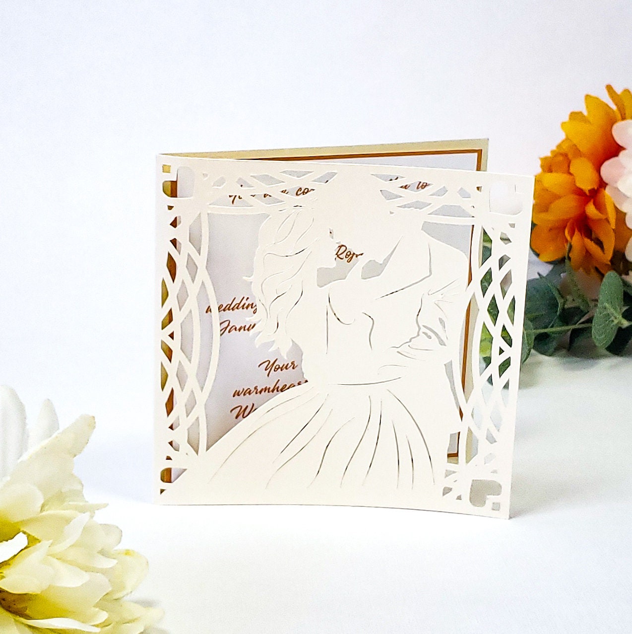 Wedding Invitation Hug Lace Template 5x5 Card Instant Download-svg,dxf ...