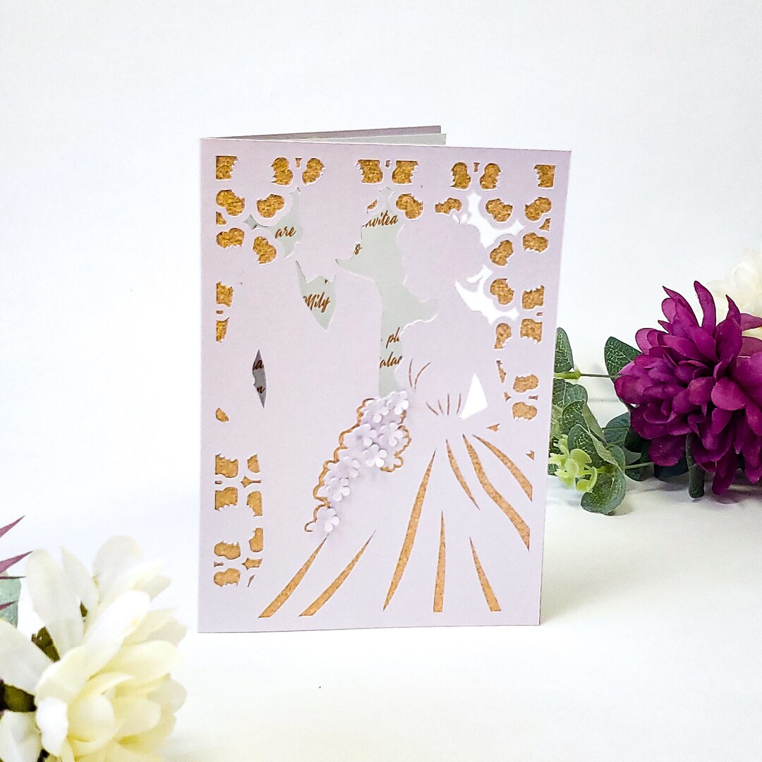 Wedding Invitation Couple Lace Template 5x7 Card Instant Download-svg ...