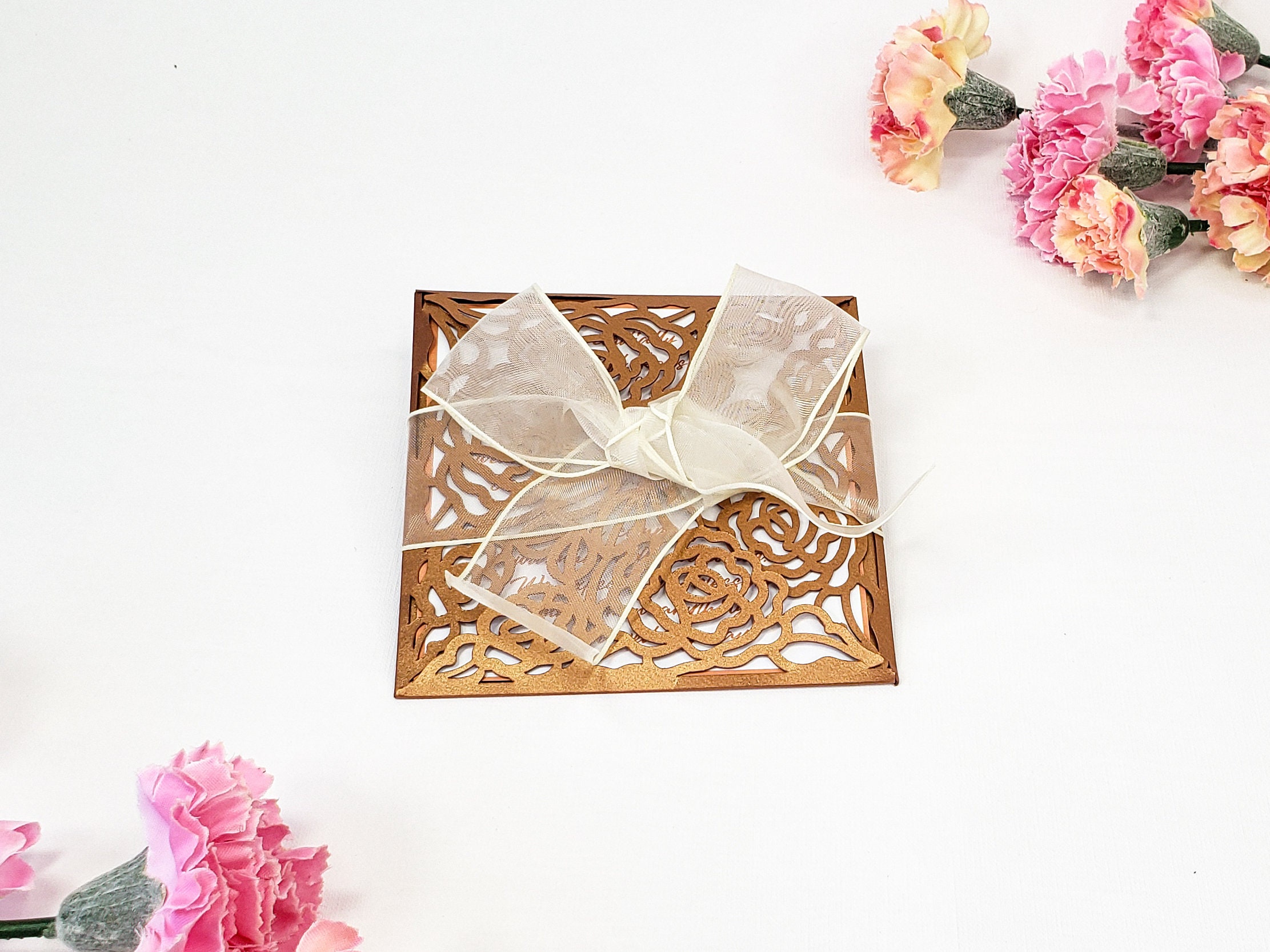 Four-fold, Square Invitation Template - SVG, DXF, Eps, Pdf - Silhouette ...