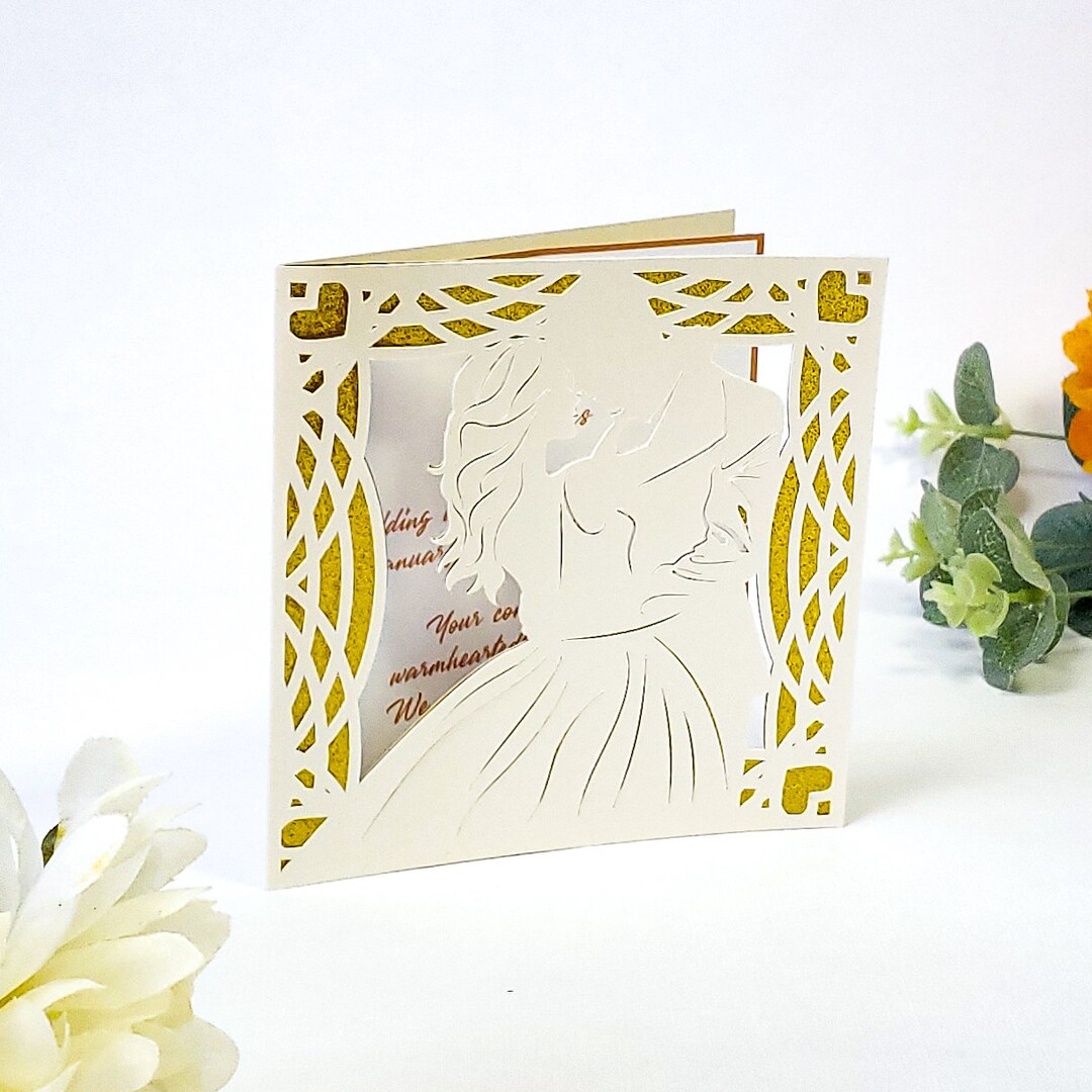 Wedding Invitation Hug Lace Template 5x5 Card Instant Download-svg,dxf ...