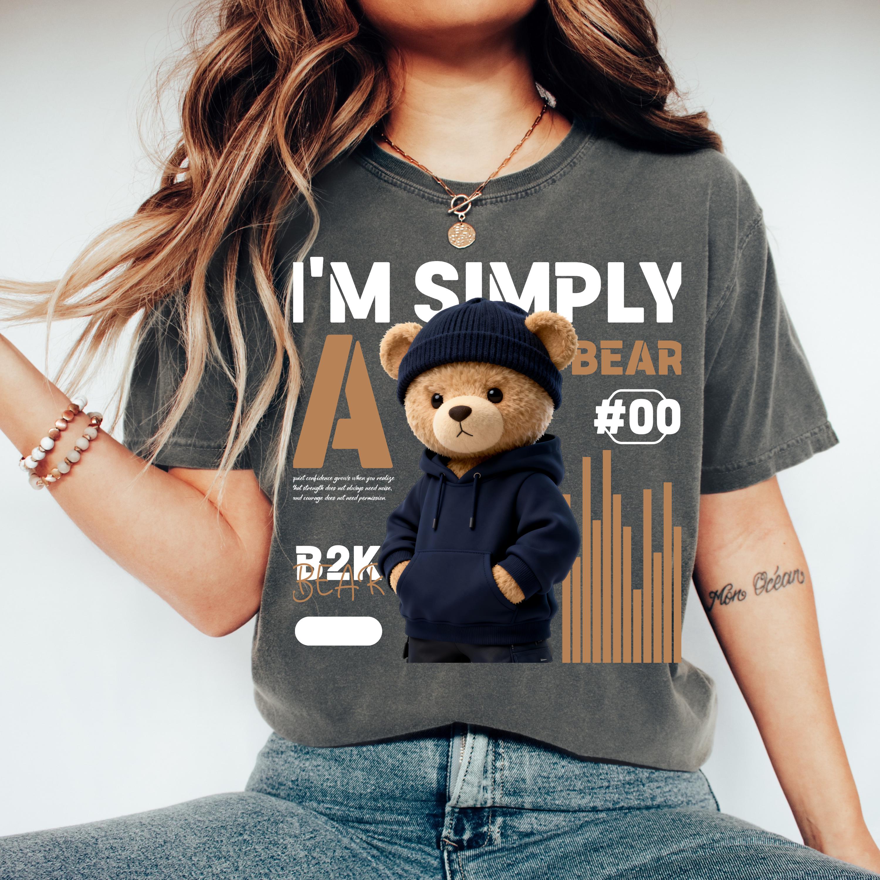 Bear Shirt Design PNG, Cute Teddy Bear Streetwear Graphic Tee ...