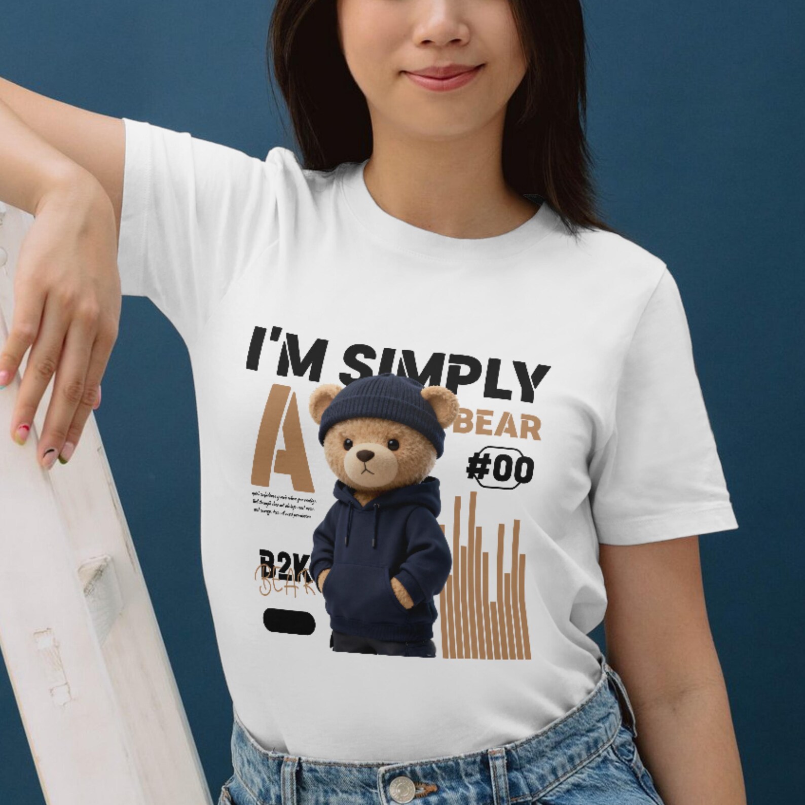 Bear Shirt Design PNG, Cute Teddy Bear Streetwear Graphic Tee ...