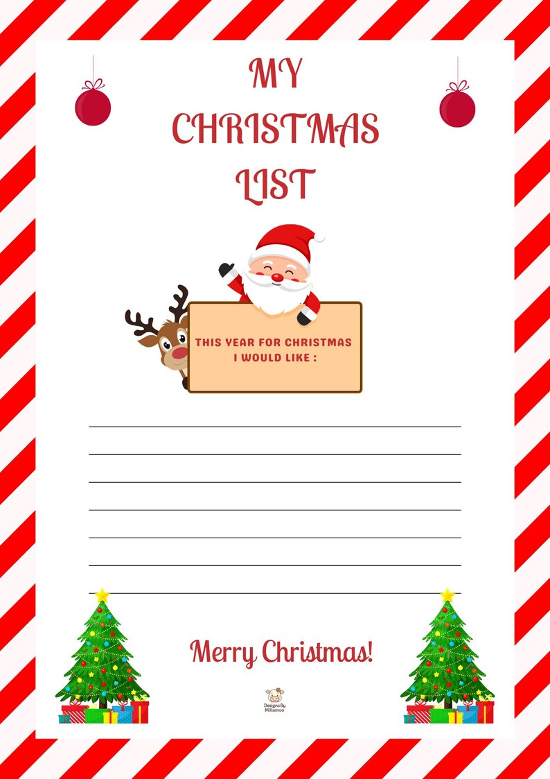 Christmas Printable Letter to Santa and More - Etsy