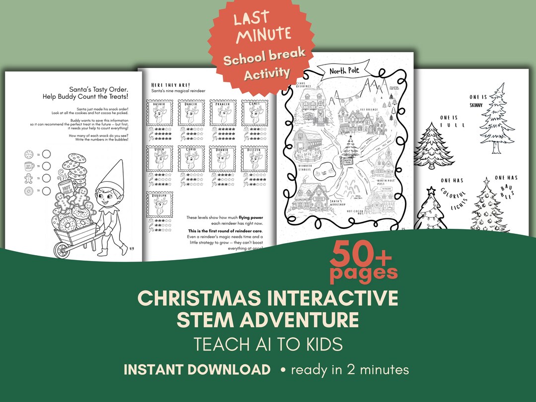 Christmas STEM Activity for Kids • Interactive AI Adventure Workbook ...