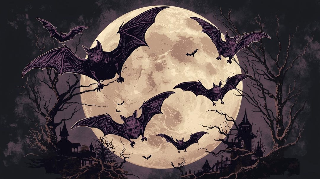 Spooky Bat Halloween Print: Haunted House Decor (digital Download) - Etsy