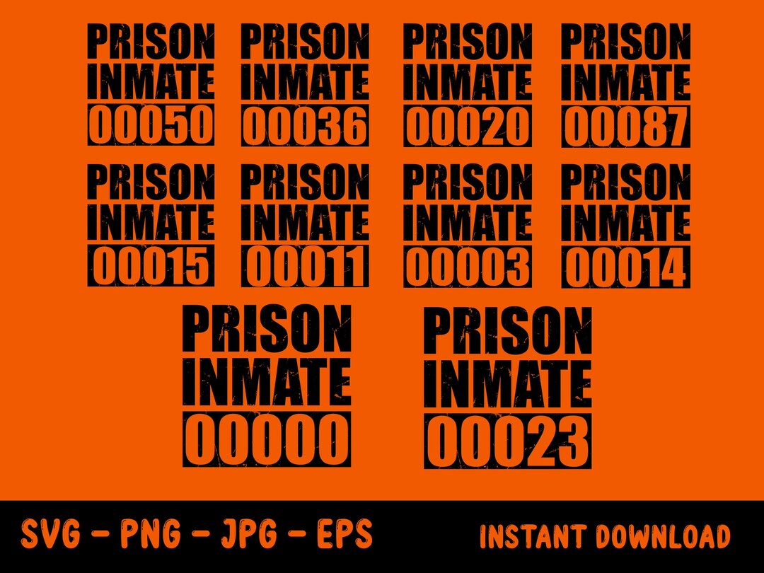 Prison Inmate Bundle Png, Prisoner Costume Svg, Halloween Svg, Inmate ...