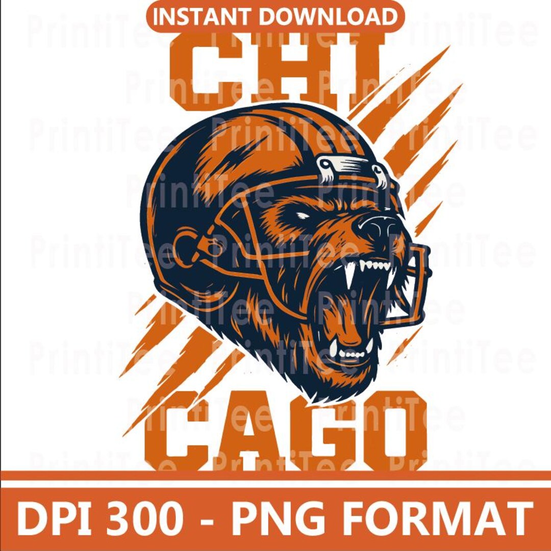 Chicago Bear Head PNG | Angry Bear Football Helmet Design | Retro ...