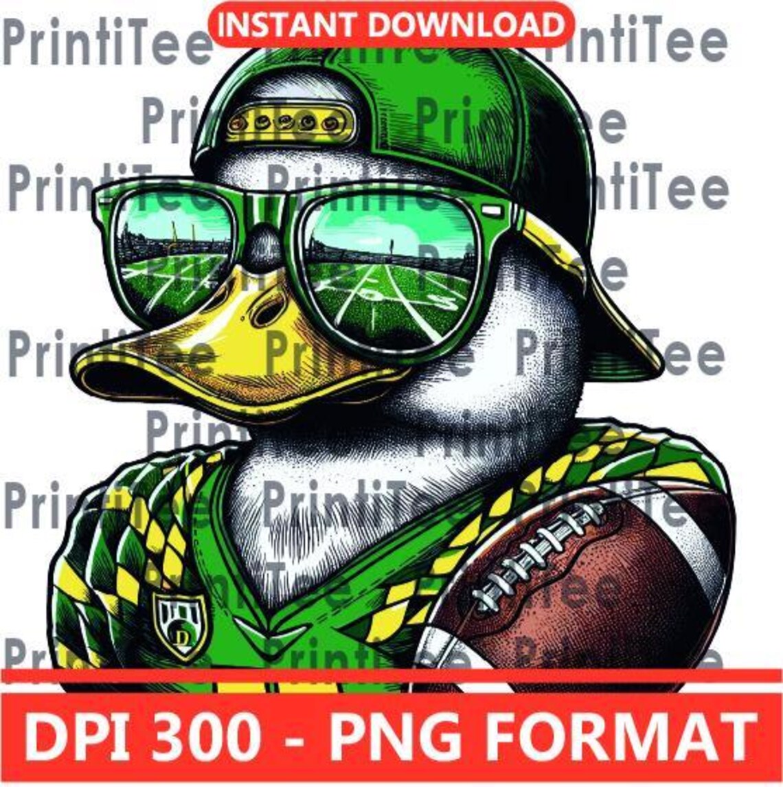 Cool Duck Football Mascot PNG | Retro Sports Duck Illustration ...