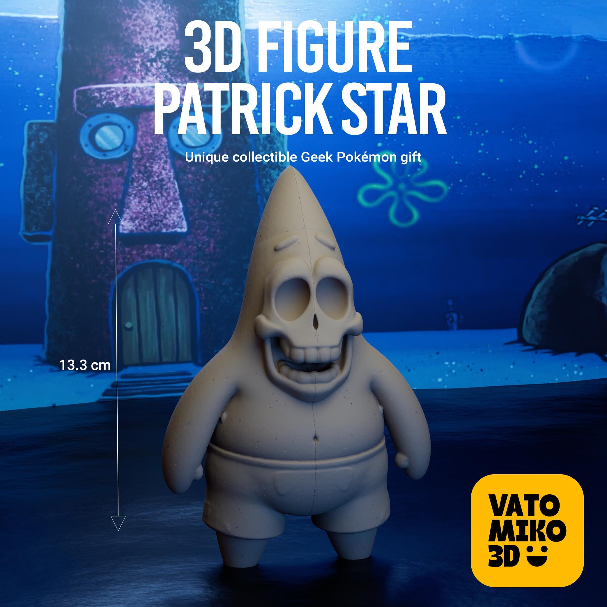 3D Printed Patrick Star Figure | Collectible Patrick Star Sculpture ...