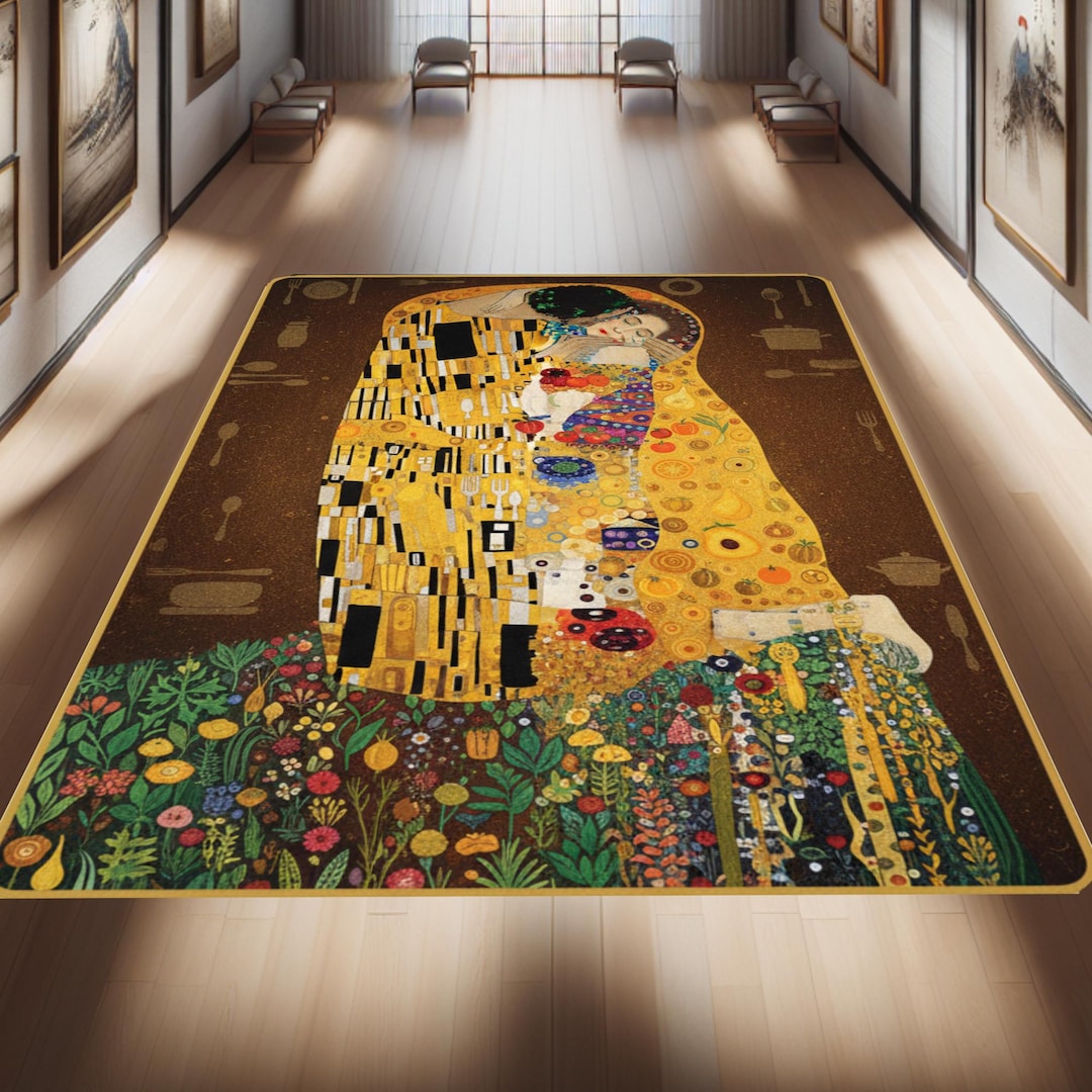 Klimt Kitchen Rug: Washable Art Nouveau Mat, Famous Painting Decor ...