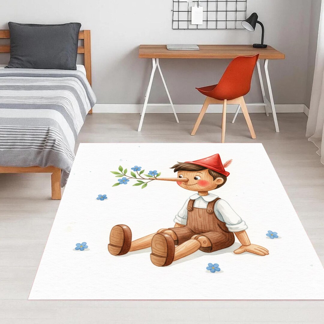 Whimsical Puppet Rug: Fairy Tale Nursery Decor, Washable Kids Room Mat ...