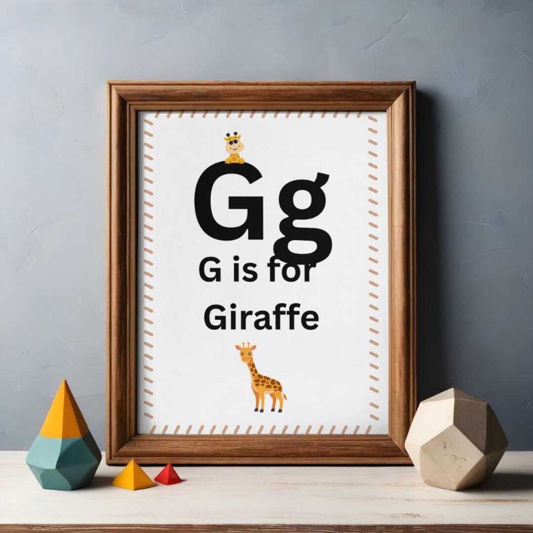 G is for Giraffe Wall Art | Alphabet PNG Printable | Kids Nursery ...