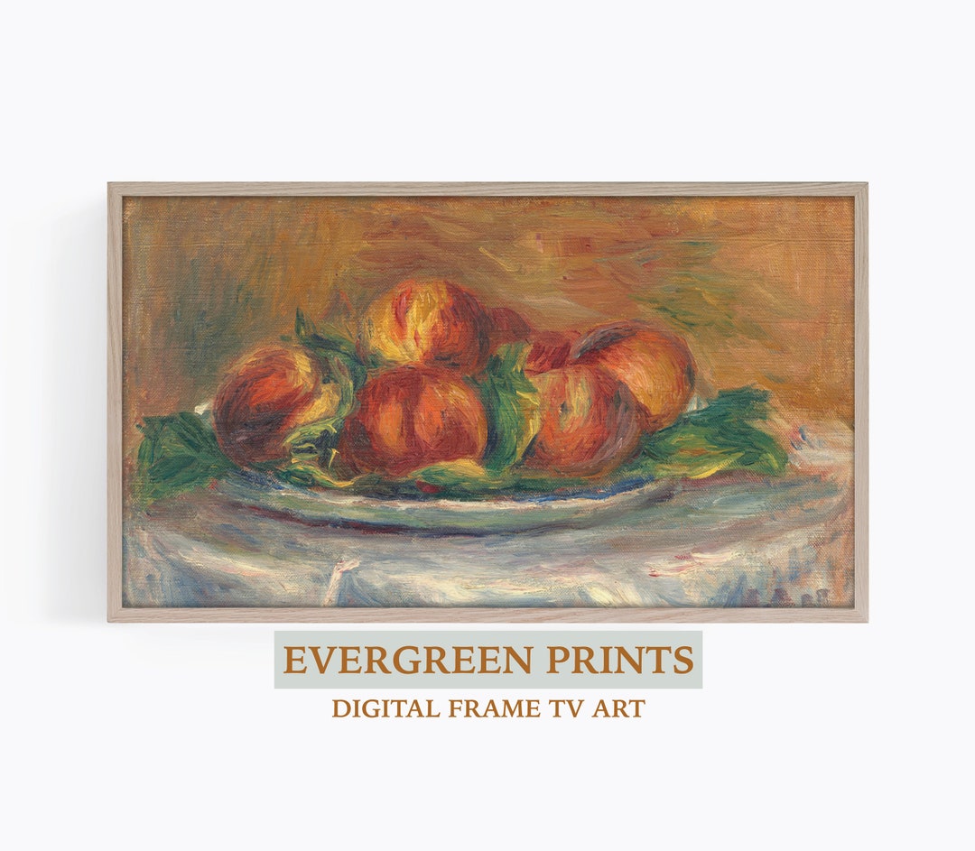 Vintage Still Life Peaches Fruit Painting Samsung Frame TV Art Frame TV ...