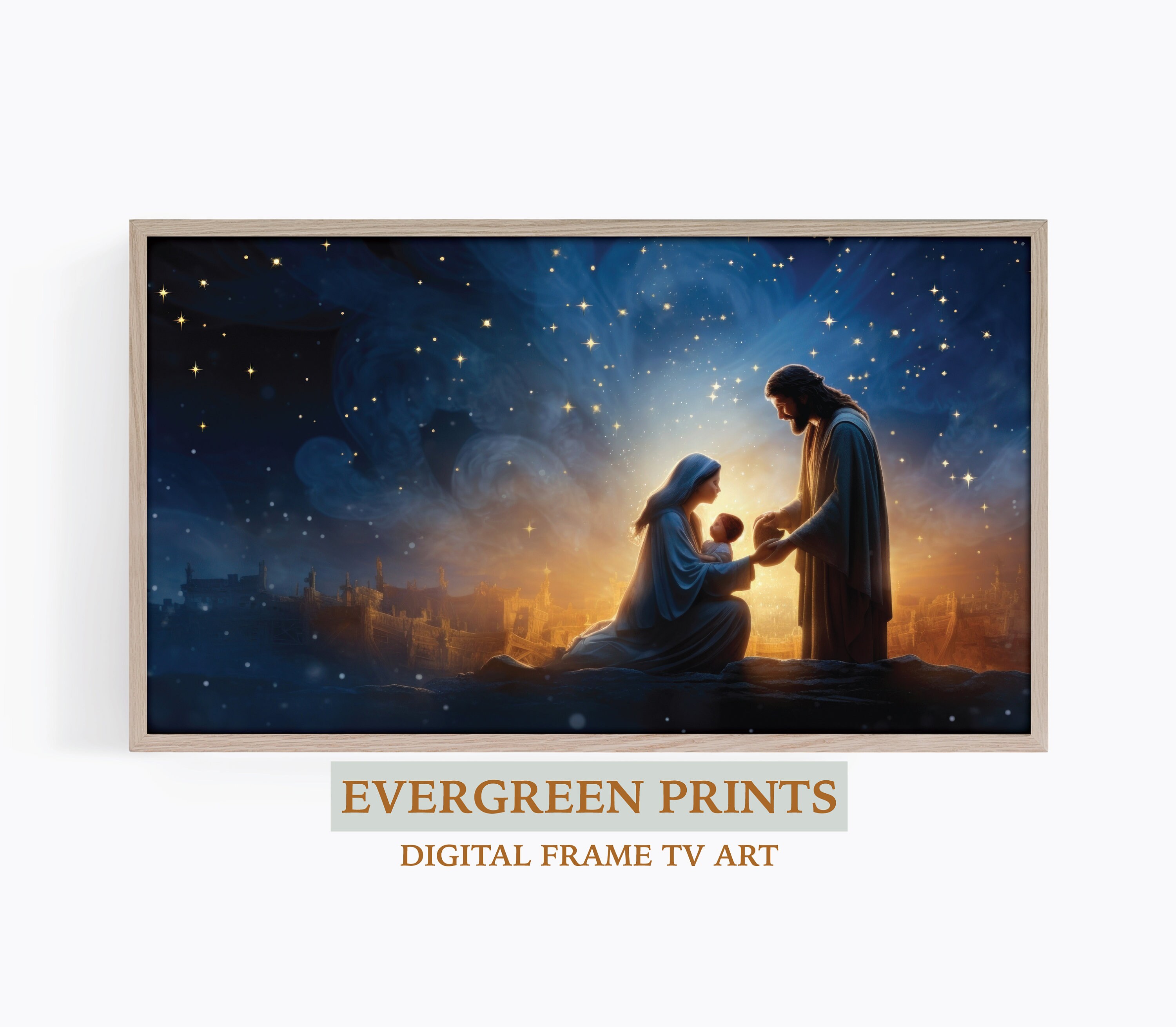 Baby Jesus Manger Scene Samsung Frame TV Art Christian Decor Christmas ...