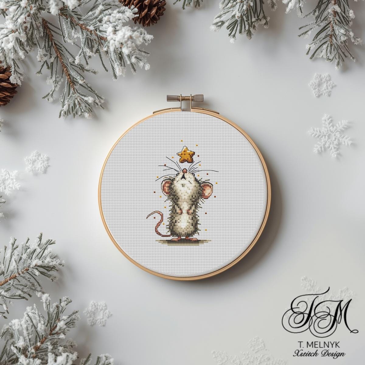 Christmas Mouse Star Wish Cross Stitch Pattern PDF Download - Etsy
