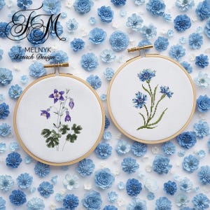 Columbine Flower Cross Stitch Pattern: Botanical Design (PDF Pattern ...