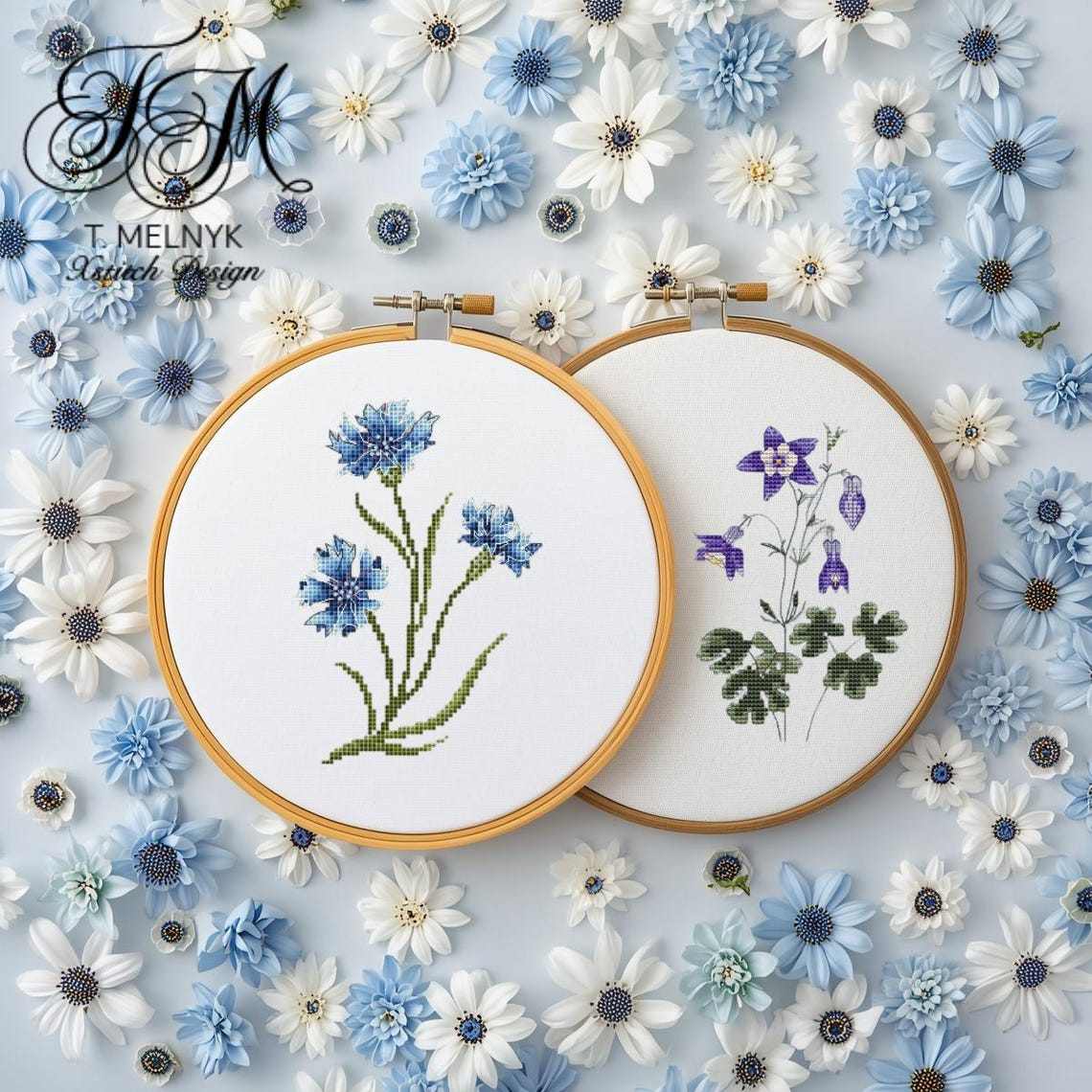 Columbine Flower Cross Stitch Pattern: Botanical Design (PDF Pattern ...