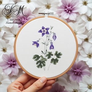 Columbine Flower Cross Stitch Pattern: Botanical Design (PDF Pattern ...