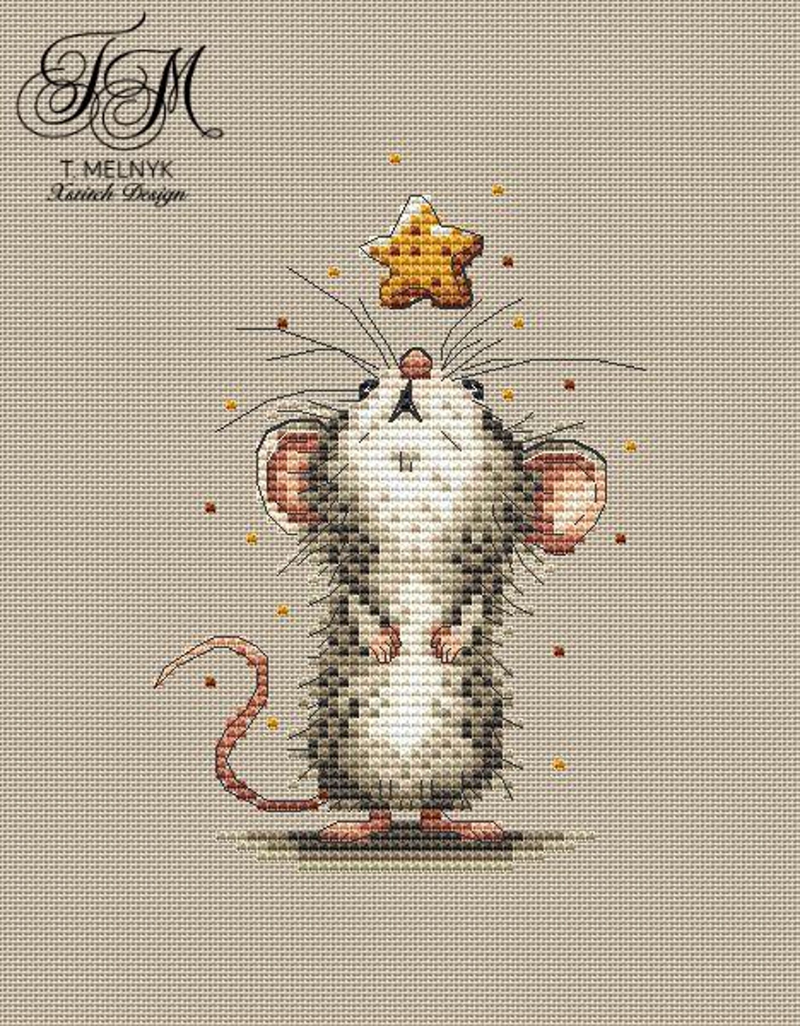 Christmas Mouse Star Wish Cross Stitch Pattern PDF Download - Etsy