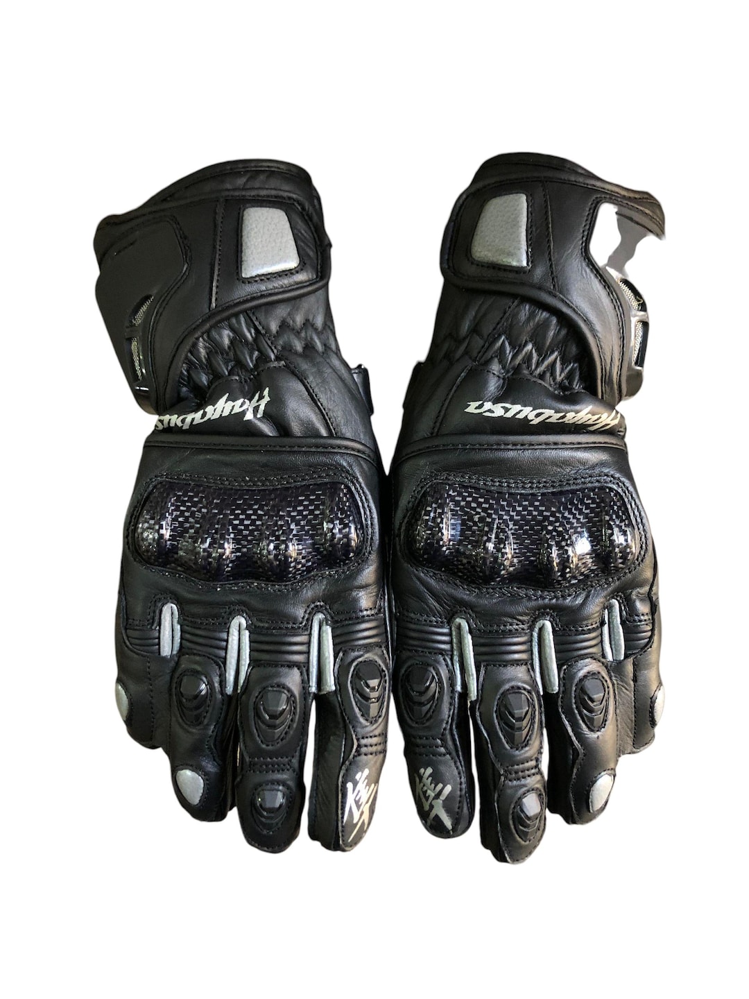 Carbon - Knuckle Full - Finger Biker / Motorcycle Riding Gloves -black ...