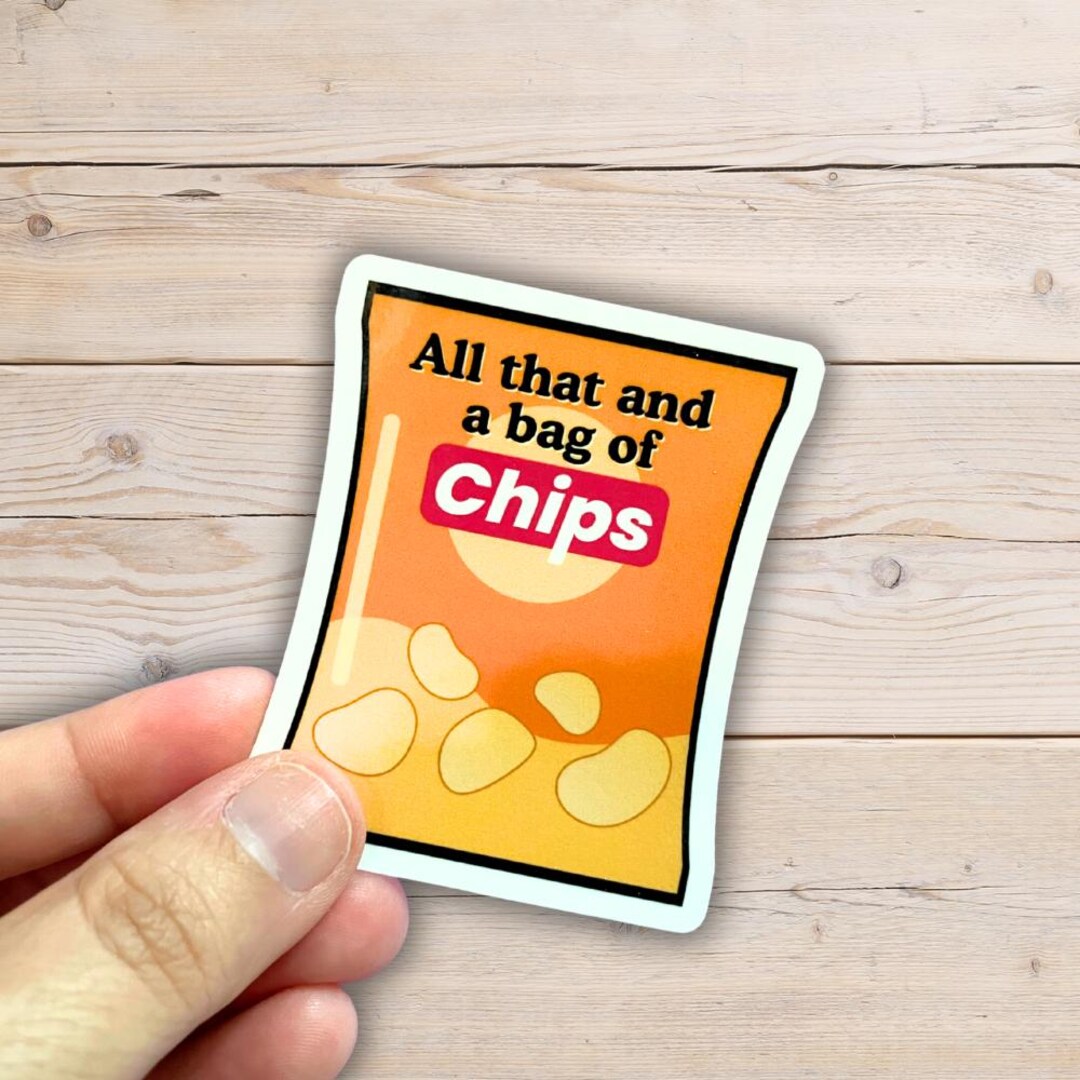 Bag of Chips Sticker | Retro 90s Snack Vinyl Decal | Laminated ...