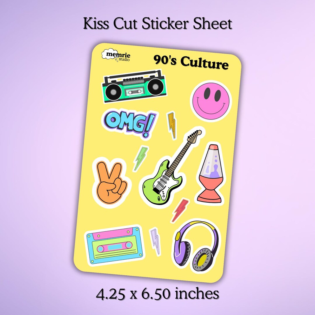 90s Nostalgia Sticker Sheet: Retro Vinyl Stickers - Etsy