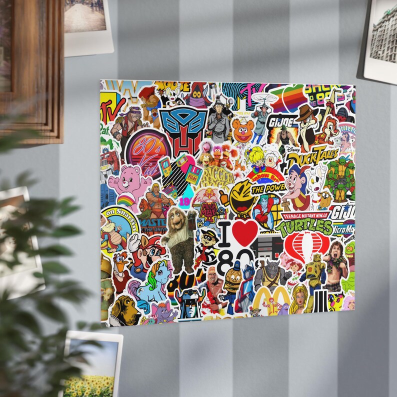 80s Aesthetic Wall Art Collage | Retro 1980s Icons & Symbol Print ...