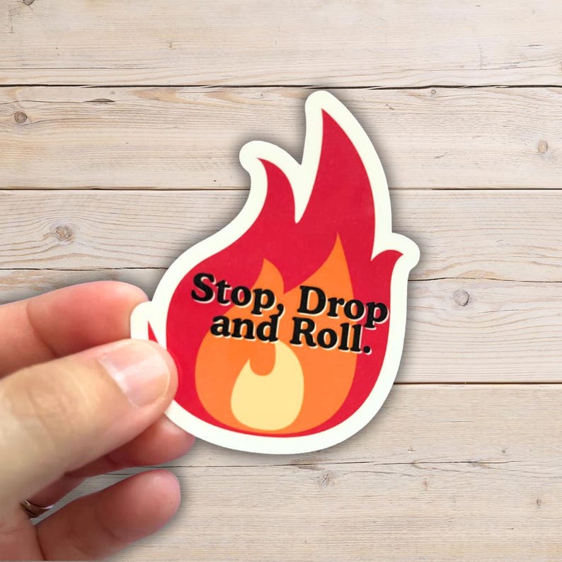Stop Drop and Roll Sticker | Fire Safety Vinyl Decal | Laminated ...