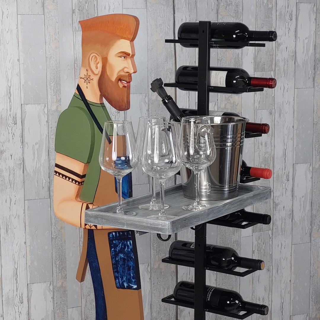 Hand-painted Wooden Valet Stand. Bottle Holder. Wine Column. Cellar - Etsy