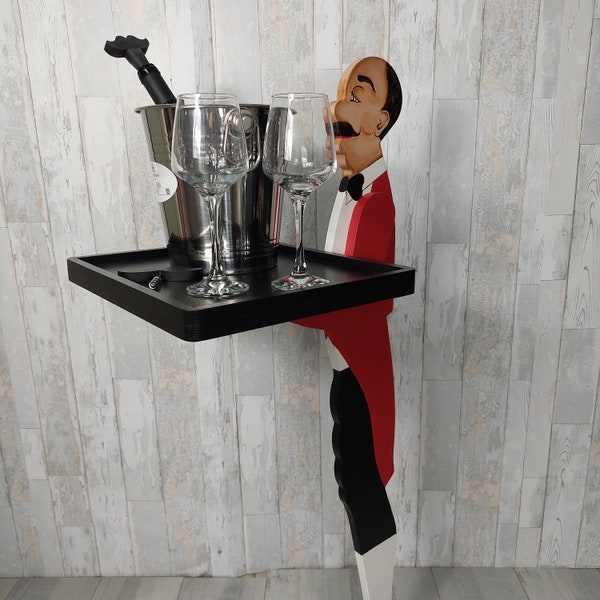 Wooden Butler Statue - Etsy