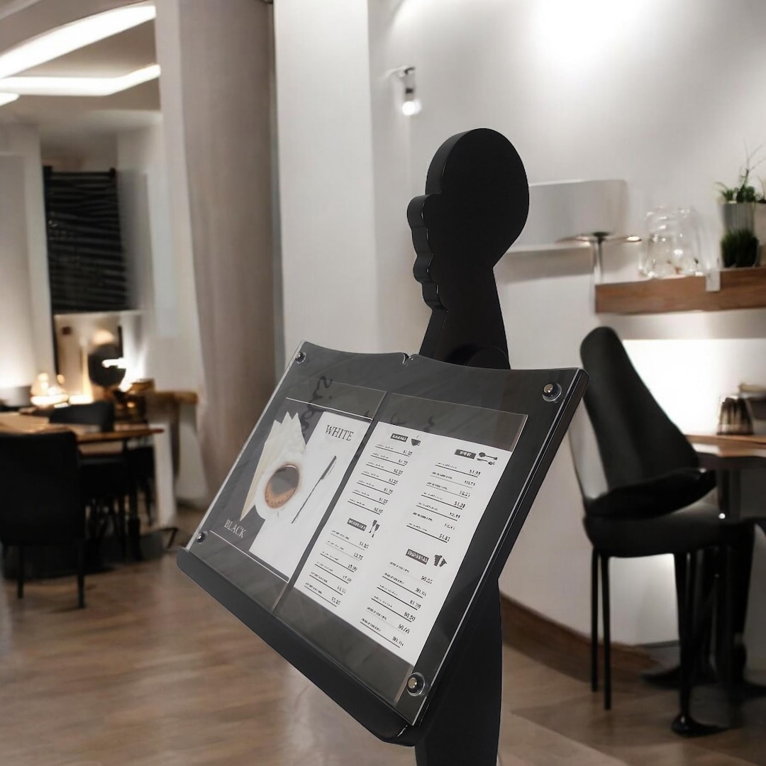 Bar Menu Holder Wooden Stand-wine List Holder Silent Waiter Handmade ...