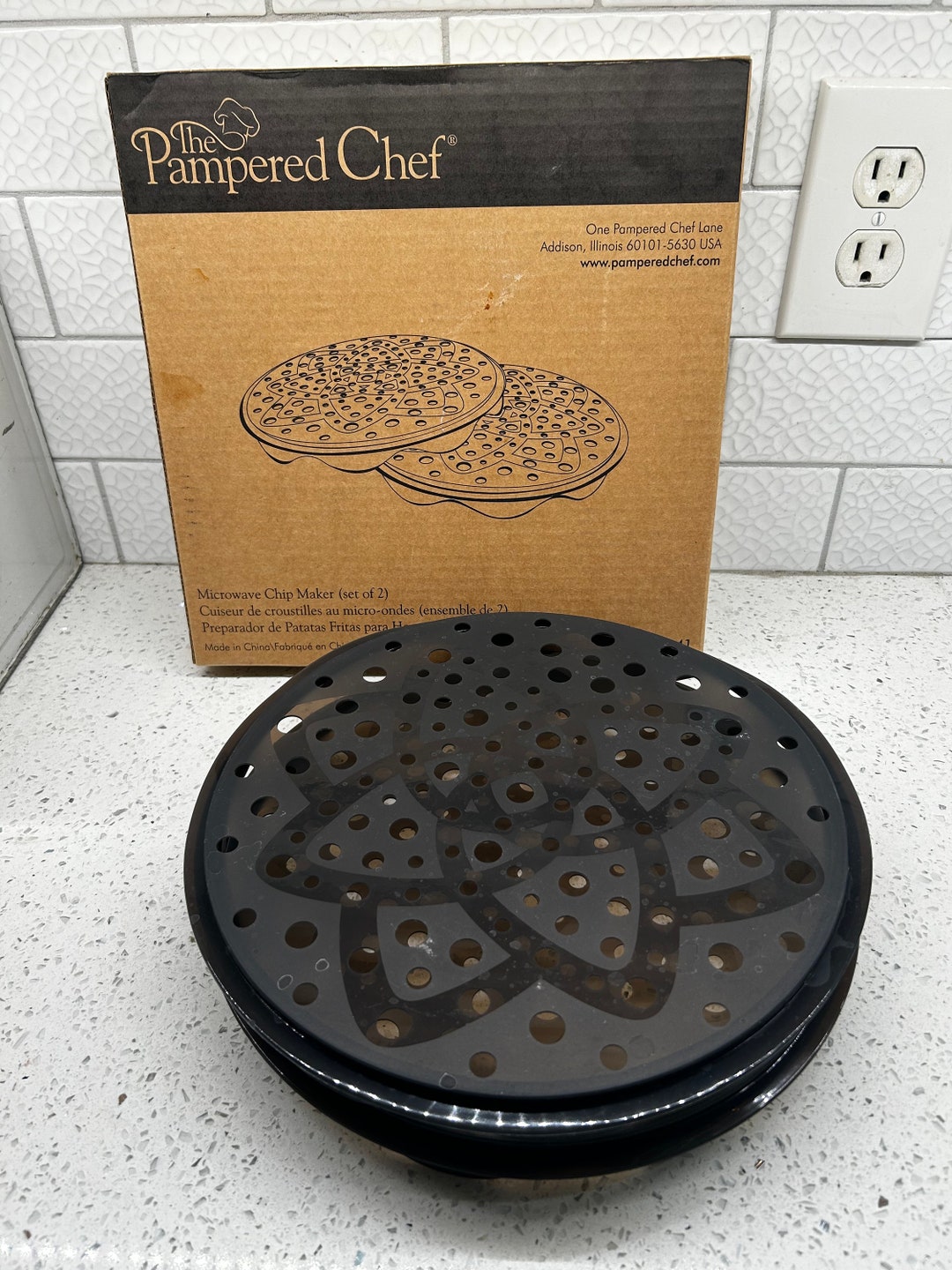 Pampered Chef Microwave Chip Maker #1241 for Homemade Potato Chips (set ...