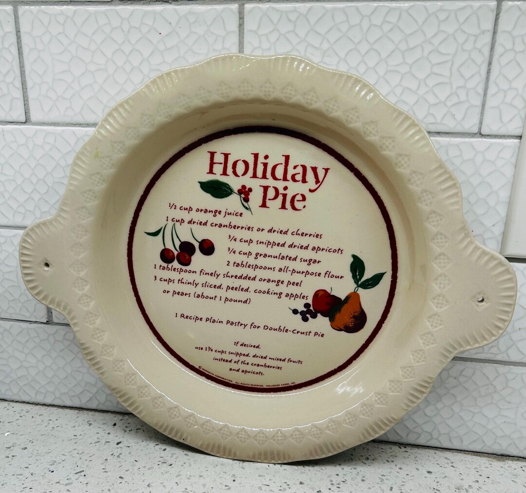 Lovely Vintage Holiday Pie Deep Dish by Hallmark - Pie Pan Ceramic Pie ...