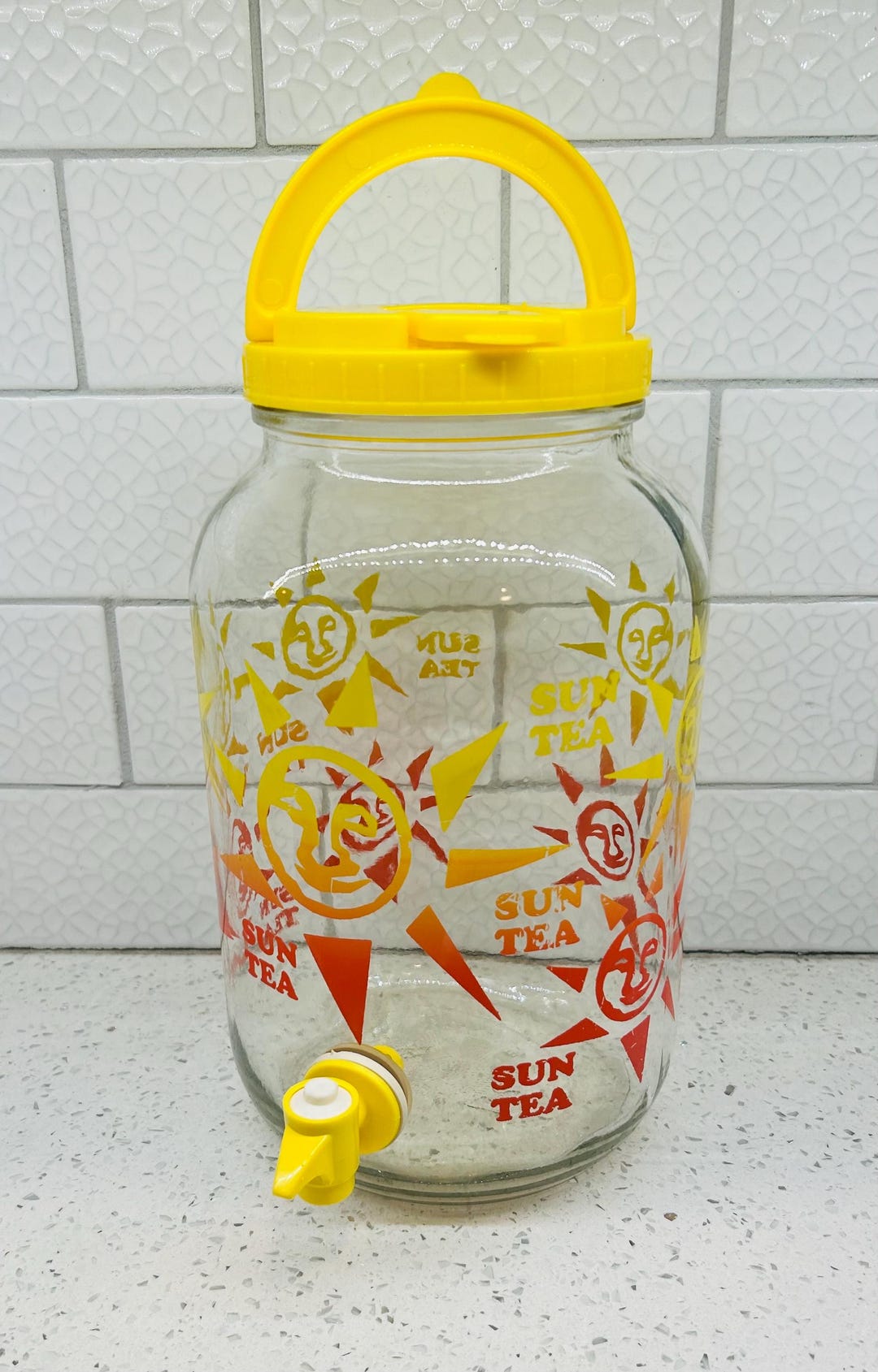 Vintage 1970s All Beverage Jar Glass Sun Tea Lemonade Punch Drink ...