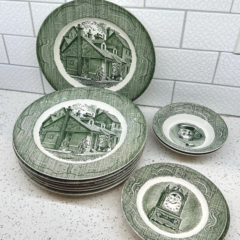 Green Transferware - Etsy