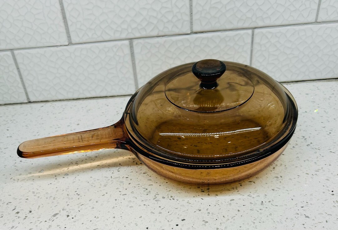 Corning Ware Vision Amber Fry Pan/skillet 7” With Lid L - Etsy
