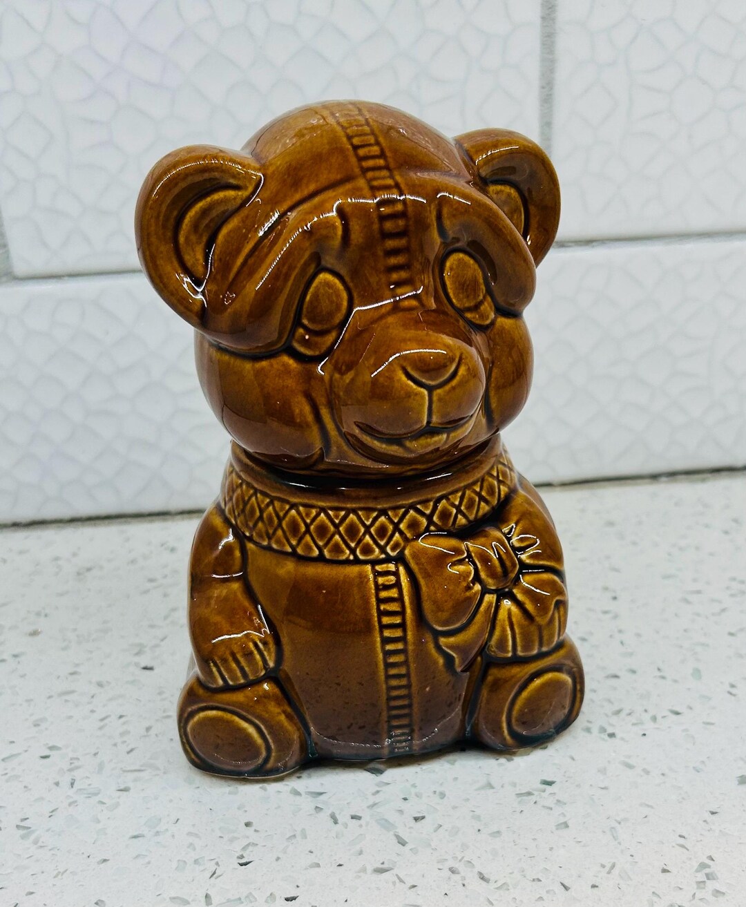 Vintage Terry Bear Honey Jar With Honey Wand - Houston Foods - Etsy