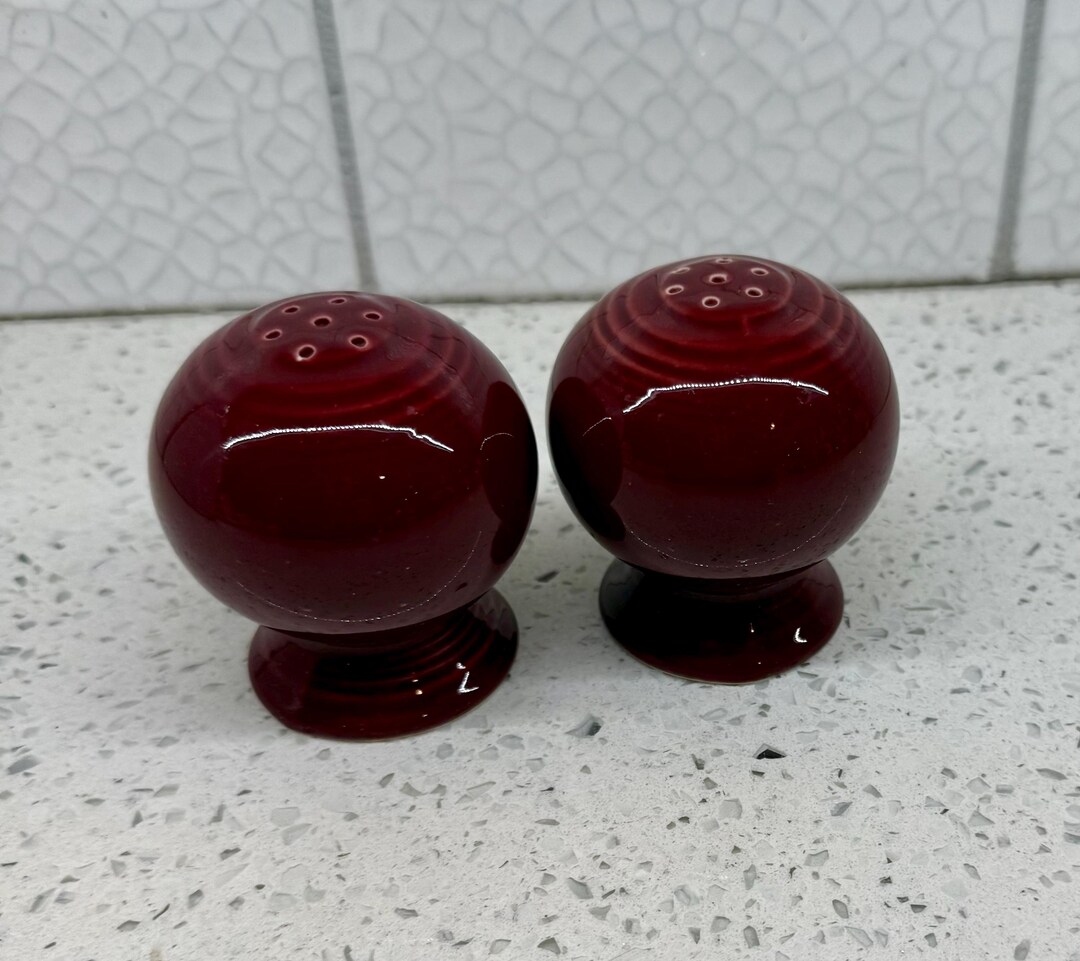 Vintage Fiesta Ball Claret (maroon) Salt & Pepper Shakers by Homer ...