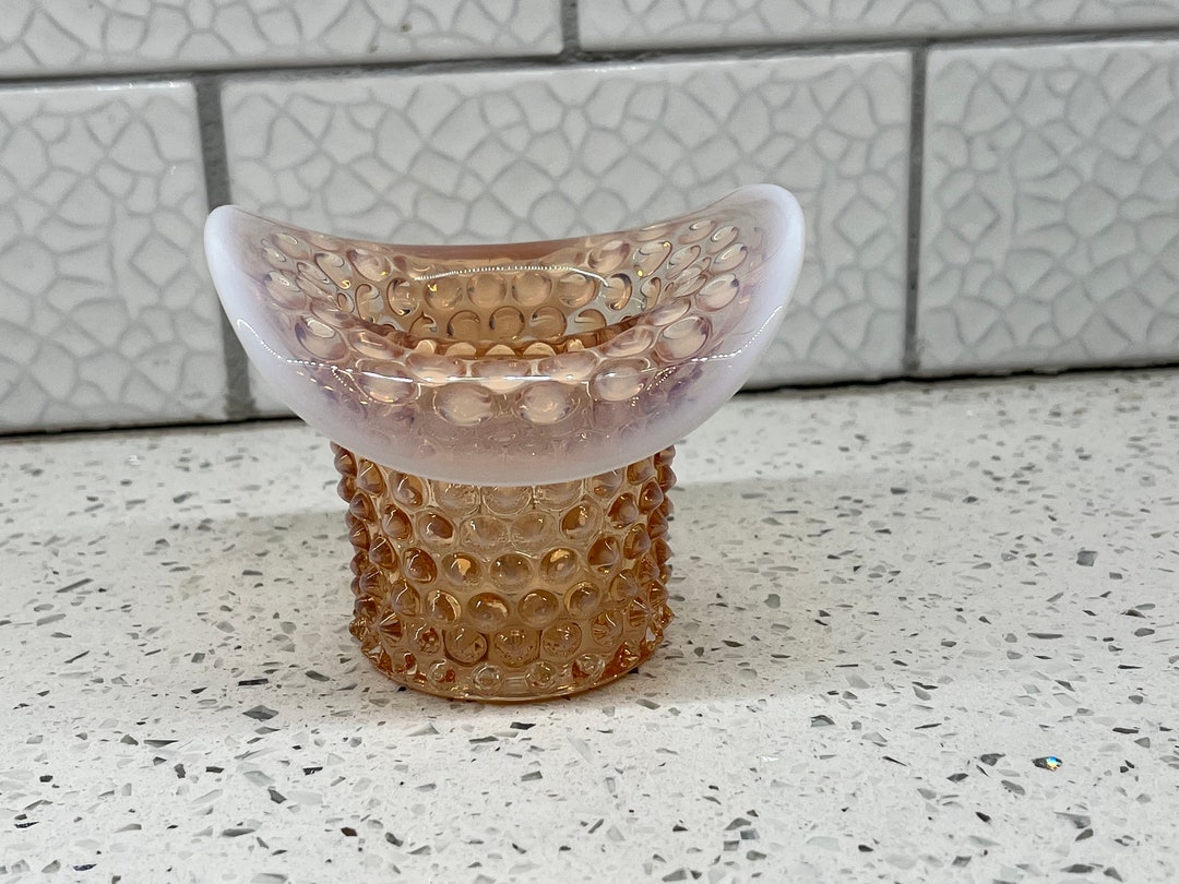 Lovely Vintage Duncan Miller Pink Opalescent Hobnail Glass Top Hat - Etsy