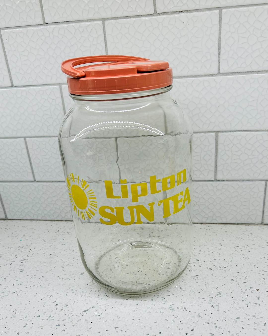 Vintage Sun Tea Glass Jar Sun Tea Logo Lemonade Iced Tea Kool-aid ...
